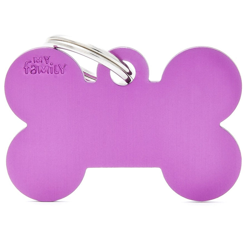 My Family ID Tags Basic Bone Purple Pet Supplies Empire