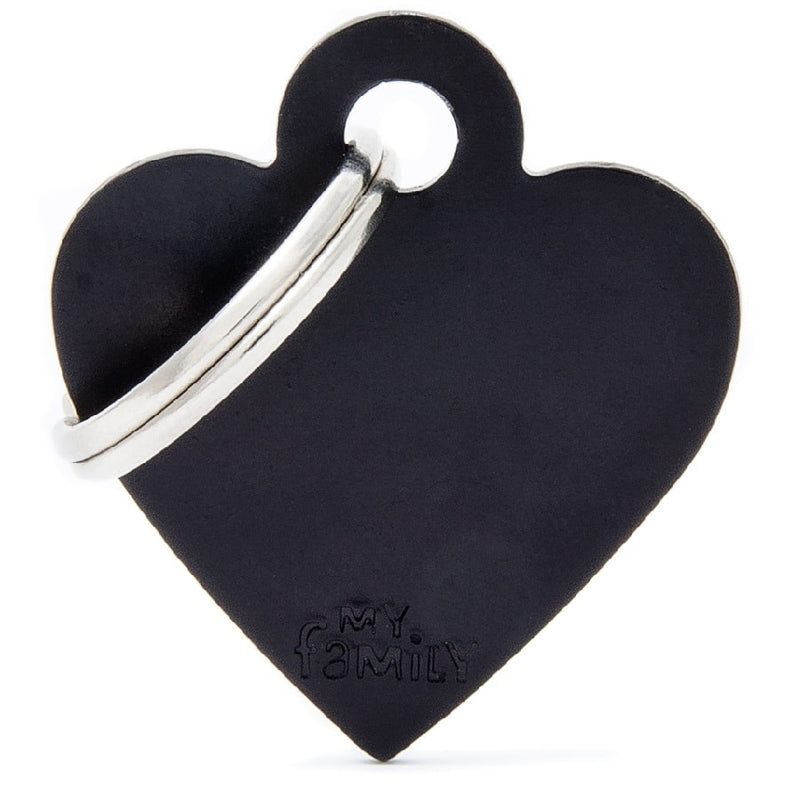 My Family ID Tags Basic Heart Black Pet Supplies Empire
